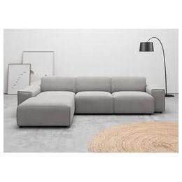 Ecksofa Andas "Glimminge auch in Breitcord, Feincord, Bouclé + Easy care-Bezug" Sofas Gr. B/H: 294cm x 71cm, Cord, Recamiere links, grau (hellgrau) L-Form, Breite 294, Zierkissen