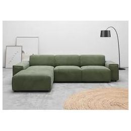 Ecksofa Andas "Glimminge auch in Breitcord, Feincord, Bouclé + Easy care-Bezug" Sofas Gr. B/H: 294cm x 71cm, Cord, Recamiere links, grün (oliv) L-Form, Breite 294, Zierkissen