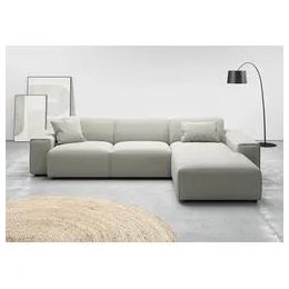 Ecksofa Andas "Glimminge auch in Breitcord, Feincord, Bouclé + Easy care-Bezug" Sofas Gr. B/H: 294cm x 71cm, Cord, Recamiere rechts, grau (hellgrau) L-Form, Breite 294, Zierkissen