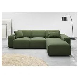 Ecksofa Andas "Glimminge L-Form auch in Breitcord, Feincord + Easy care-Bezug" Sofas Gr. B/H/T: 264cm x 71cm x 191cm, Feincord, Ottomane links, grün (oliv) Breite 264, Zierkissen