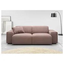 2,5-Sitzer Andas "Glimminge auch in Breitcord, Feincord + Easy care-Bezug" Sofas Gr. B/H/T: 214cm x 71cm x 101cm, Feincord, rosa (rosé) besondere Kedernähte, Zierkissen