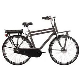 E-Bike HOLLANDIA "Carry On" E-Bikes Gr. 56cm, 28 Zoll (71,12cm), grau (anthrazit) Pedelec, Elektrofahrrad für Damen u. Herren