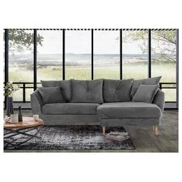 Ecksofa GUTMANN FACTORY Sofas Gr. B/H/T: 210cm x 70cm x 156cm, Samtoptik, grau