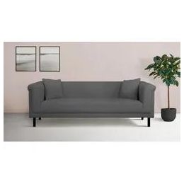 2-Sitzer Inosign "AGNIA B/T/H: 180/85/71 cm" Sofas Gr. B/H/T: 180cm x 71,5cm x 85cm, Bouclé, grau (anthrazit) incl. Zierkissen, auch in Cord und Bouclé