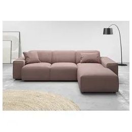 Ecksofa Andas "Glimminge L-Form auch in Breitcord, Feincord + Easy care-Bezug" Sofas Gr. B/H/T: 264cm x 71cm x 191cm, Feincord, Ottomane links, rosa (rosé) Breite 264, Zierkissen