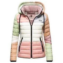 Steppjacke Navahoo "Lulana Multikulti" Gr. XS (34), bunt (pastel) Damen Jacken leichte Übergangsjacke mit Kapuze im Colourblocking Stil