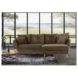 Ecksofa GUTMANN FACTORY Sofas Gr. B/H/T: 210cm x 70cm x 156cm, Samtoptik, braun