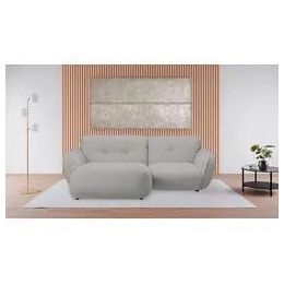 Ecksofa BETYPE "Be Fluffy" Sofas Gr. B/H/T: 269cm x 87cm x 184cm, Chenille, Recamiere links, silberfarben (silber grau) Softes Sitzgefühl, moderne Kedernaht, hochwertiger Bezug