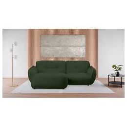 Ecksofa BETYPE "Be Fluffy" Sofas Gr. B/H/T: 269cm x 87cm x 184cm, Chenille, Recamiere links, grün (dark green) Softes Sitzgefühl, moderne Kedernaht, hochwertiger Bezug