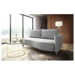 Loungesofa exxpo - SOFA FASHION "mit toller Kontrastnaht, Solitärmöbel, bequem, schmale Armlehne" Sofas Gr. B/H/T: 212cm x 93cm x 114cm, Armlehne rechts, grau Lounge-Sofa Schlafsofa mit Bettfunktion und Bettkasten, komfortabler Federkern