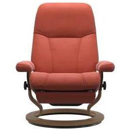 Relaxsessel stressless "Consul" Sessel Gr. Leder BATICK, PowerTM Leg & Back-Classic Base Eiche-M, Relaxfunktion-Drehfunktion-Integrierte Fußstütze-PlusTMSystem, B/H/T: 76cm x 100cm x 74cm, braun (henna) elektrisch verstellbar, optional 2-motorisch, Größe M & L