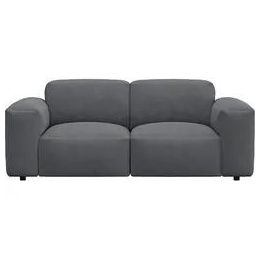 2-Sitzer FLEXLUX "Lucera Sofa, super bequem durch hochwertigen Sitzaufbau mit Kaltschaum" Sofas Gr. B/H/T: 187cm x 73cm x 102cm, Lederoptik, grau (elephant grau) Designsofa, modern & anschmiegsam