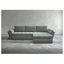 Ecksofa Inosign "Iolani", grau (dunkelgrau), B:262cm H:85cm T:183cm, 100% Polyester, Sofas, mit Bettfunktion und Bettkasten