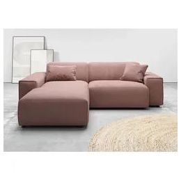 Ecksofa Andas "Glimminge L-Form auch in Breitcord, Feincord + Easy care-Bezug" Sofas Gr. B/H/T: 234cm x 71cm x 191cm, Feincord, Ottomane links, rosa (rosé) Breite 234, Zierkissen