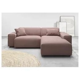 Ecksofa Andas "Glimminge L-Form auch in Breitcord, Feincord + Easy care-Bezug" Sofas Gr. B/H/T: 234cm x 71cm x 191cm, Feincord, Ottomane rechts, rosa (rosé) Breite 234, Zierkissen