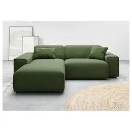 Ecksofa Andas "Glimminge L-Form auch in Breitcord, Feincord + Easy care-Bezug" Sofas Gr. B/H/T: 234cm x 71cm x 191cm, Feincord, Ottomane links, grün (oliv) Breite 234, Zierkissen