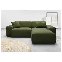 Ecksofa Andas "Glimminge L-Form auch in Breitcord, Feincord + Easy care-Bezug" Sofas Gr. B/H/T: 234cm x 71cm x 191cm, Feincord, Ottomane rechts, grün (moos) Breite 234, Zierkissen