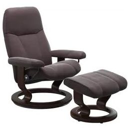 Relaxsessel stressless "Consul" Sessel Gr. Material Bezug, Material Gestell, Ausführung / Funktion, Maße B/H/T, rot (bordeaux) mit Hocker, Classic Base, Größe L, Gestell Braun