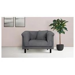 Sessel Inosign "AGNIA B/T/H: 100/85/71 cm" Gr. Cord, B/H/T: 100cm x 71,5cm x 85cm, grau incl. Zierkissen, auch in Cord und Bouclé