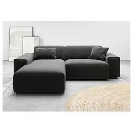 Ecksofa Andas "Glimminge L-Form auch in Breitcord, Feincord + Easy care-Bezug" Sofas Gr. B/H/T: 234cm x 71cm x 191cm, Feincord, Ottomane links, grau (anthrazit) Breite 234, Zierkissen