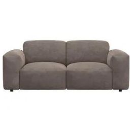 2-Sitzer FLEXLUX "Lucera Sofa, super bequem durch hochwertigen Sitzaufbau mit Kaltschaum" Sofas Gr. B/H/T: 187cm x 73cm x 102cm, Struktur, braun (taupe braun) Designsofa, modern & anschmiegsam