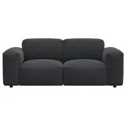 2-Sitzer FLEXLUX "Lucera Sofa, super bequem durch hochwertigen Sitzaufbau mit Kaltschaum" Sofas Gr. B/H/T: 187cm x 73cm x 102cm, Lederoptik, grau (shark grau) Designsofa, modern & anschmiegsam