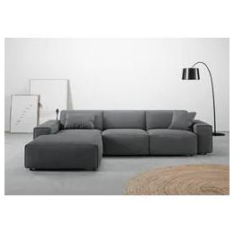 Ecksofa Andas "Glimminge auch in Breitcord, Feincord, Bouclé + Easy care-Bezug", grau (anthrazit), B:294cm H:71cm T:191cm, 100% Polyester, Sofas, L-Form, Breite 294, Zierkissen