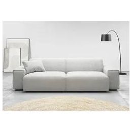 Big-Sofa Andas "Glimminge auch in Breitcord, Feincord + Easy care-Bezug" Sofas Gr. B/H/T: 254cm x 71cm x 101cm, Feincord, silberfarben (silber) besondere Kedernähte Zierkissen