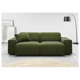 2,5-Sitzer Andas "Glimminge auch in Breitcord, Feincord + Easy care-Bezug" Sofas Gr. B/H/T: 214cm x 71cm x 101cm, Feincord, grün (moos) besondere Kedernähte, Zierkissen