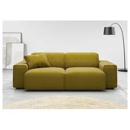 2,5-Sitzer Andas "Glimminge auch in Breitcord, Feincord + Easy care-Bezug" Sofas Gr. B/H/T: 214cm x 71cm x 101cm, Feincord, grün (pistazie) besondere Kedernähte, Zierkissen