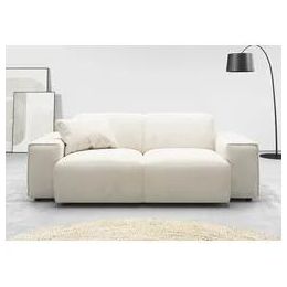 2-Sitzer Andas "Glimminge auch in Breitcord + Feincord Easy care-Bezug" Sofas Gr. B/H/T: 194cm x 71cm x 101cm, Feincord, weiß besondere Kedernähte,, Zierkissen