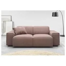 2-Sitzer Andas "Glimminge auch in Breitcord + Feincord Easy care-Bezug" Sofas Gr. B/H/T: 194cm x 71cm x 101cm, Feincord, rosa (rosé) besondere Kedernähte,, Zierkissen