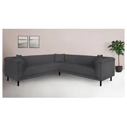 Ecksofa Inosign "AGNIA L-Form B/T/H: 244/244/71 cm" Sofas Gr. B/H/T: 244cm x 71,5cm x 244cm, Material, gleichschenklig, grau (dunkelgrau) incl. Zierkissen, gleichschenklig, auch in Cord