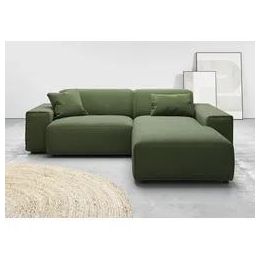 Ecksofa Andas "Glimminge L-Form auch in Breitcord, Feincord + Easy care-Bezug" Sofas Gr. B/H/T: 234cm x 71cm x 191cm, Feincord, Ottomane rechts, grün (oliv) Breite 234, Zierkissen