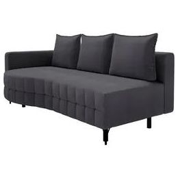 Loungesofa exxpo - SOFA FASHION Sofas Gr. B/H/T: 212cm x 93cm x 114cm, Webvelours, Armlehne links, grau (graphite) Lounge-Sofa Schlafsofa mit Bettfunktion und Bettkasten, komfortabler Federkern