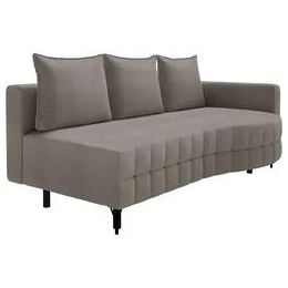 Loungesofa exxpo - SOFA FASHION Sofas Gr. B/H/T: 212cm x 93cm x 114cm, Webvelours, Armlehne rechts, grau (taupe) Lounge-Sofa Schlafsofa mit Bettfunktion und Bettkasten, komfortabler Federkern