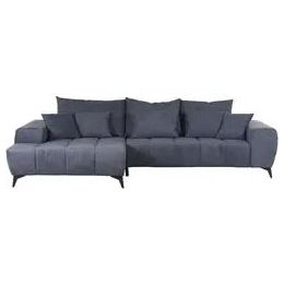 Ecksofa GUTMANN FACTORY Sofas Gr. B/H/T: 300cm x 60cm x 205cm, Flachgewebe, Ottomane links, grau (anthrazit)