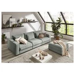 3-Sitzer ATLANTIC HOME COLLECTION "Valan" Sofas Gr. B/H/T: 279 cm x 83 cm x 126 cm, Cord, grau XXL-Sitzfläche, mit Cord-Bezug, frei stellbar, Wellenunterfederung