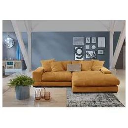 Ecksofa GUTMANN FACTORY, gelb (orange), B:280cm H:57cm T:190cm, 100% Polyester, Sofas
