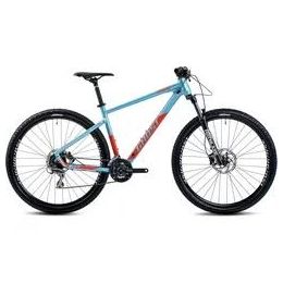 Mountainbike GHOST "Kato Essential AL" Fahrräder Gr. 50cm, 29 Zoll (73,66cm), blau (babyblau-dunkelorange) für Damen und Herren, Kettenschaltung