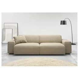 Big-Sofa Andas "Glimminge auch in Breitcord, Feincord + Easy care-Bezug" Sofas Gr. B/H/T: 254cm x 71cm x 101cm, Feincord, beige (sand) besondere Kedernähte Zierkissen