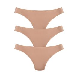 Lascana String (3 Stck.) Damen Gr&ouml;&szlig;e XS beige