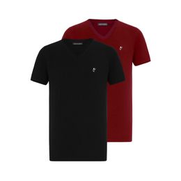 Jacey Quinn 2 Pack T-shirt Herren Gr&ouml;&szlig;e XXL bordeaux / schwarz / wei&szlig;