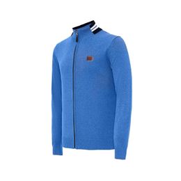 Jacey Quinn Strickjacke Herren Gr&ouml;&szlig;e L blau / schwarz / wei&szlig;