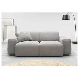 2-Sitzer Andas "Glimminge auch in Breitcord + Feincord Easy care-Bezug" Sofas Gr. B/H/T: 194 cm x 71 cm x 101 cm, Cord, grau (grey) besondere Kedernähte,, Zierkissen