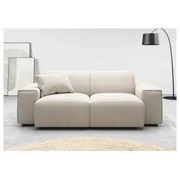 2-Sitzer Andas "Glimminge auch in Breitcord + Feincord Easy care-Bezug" Sofas Gr. B/H/T: 194cm x 71cm x 101cm, Flachgewebe, beige (nature) besondere Kedernähte,, Zierkissen