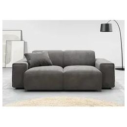 2-Sitzer Andas "Glimminge auch in Breitcord + Feincord Easy care-Bezug" Sofas Gr. B/H/T: 194 cm x 71 cm x 101 cm, Cord, grau (dark grey) besondere Kedernähte,, Zierkissen