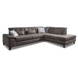 Ecksofa DIE PLANBAR "MP-IN18012 L-Form" Sofas Gr. B/H/T: 310cm x 85cm x 260cm, Microfaser, Armlehne links, Kopfteilverstellung-Bettfunktion-Sitztiefenverstellung, grau (anthrazit) wahlweise mit Funktion, Federkern-Polsterung