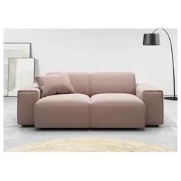 2-Sitzer Andas "Glimminge auch in Breitcord + Feincord Easy care-Bezug" Sofas Gr. B/H/T: 194 cm x 71 cm x 101 cm, Cord, rosa besondere Kedernähte,, Zierkissen