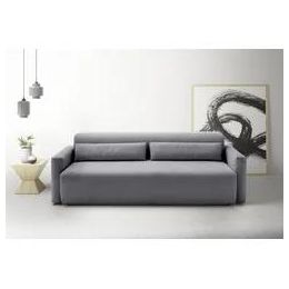 Schlafsofa Inosign "Donka Dauerschläfer-geeignet, belastbar bis 270 kg, incl. Bettlkasten" Sofas Gr. B/T: 232 cm x 108 cm, Flachgewebe, mit Armlehnen, grau (anthrazit) mit Armlehnen, Breite 232 cm, auch in Cord, Tonnentaschen-Federkern